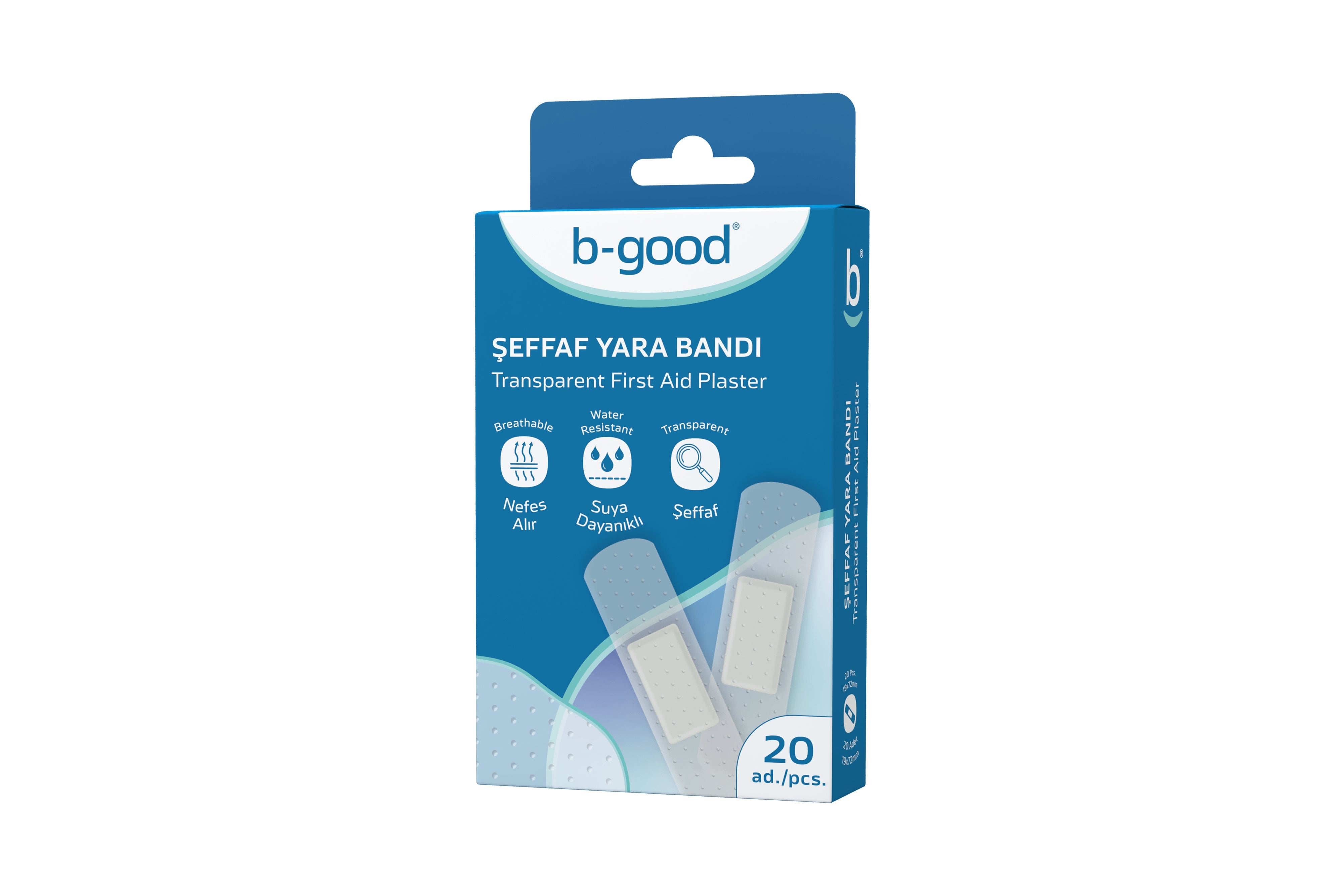 Transparent plaster 19 x 72 cm, pakning med 20 stk – Dental Club Weesgaard